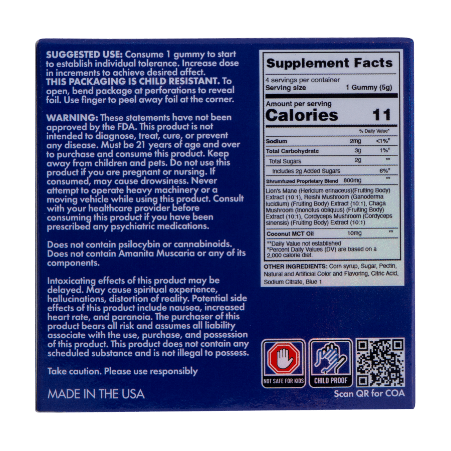 SHRUMFUZED | NOOTROPIC MUSHROOM BLEND | 800MG - The Hemp Doctor