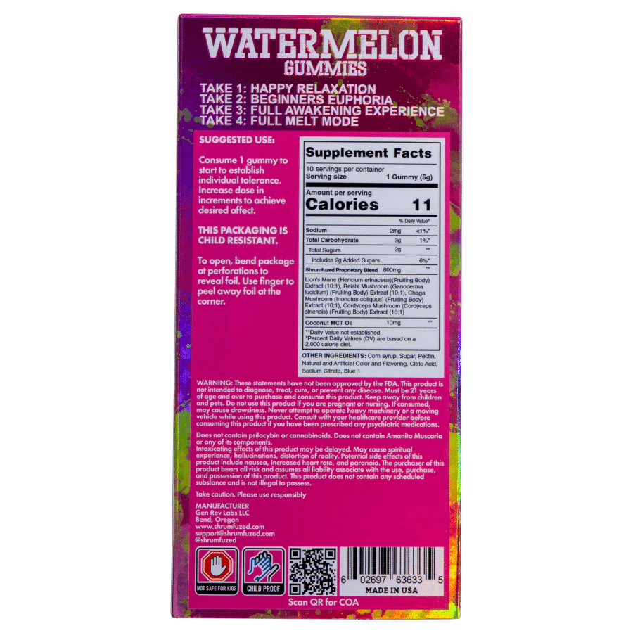 SHRUMFUZED | NOOTROPIC MUSHROOM BLEND | 800MG - The Hemp Doctor